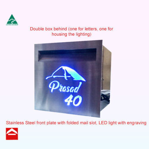 Stainless Steel front plate with LED light - The Letterbox Man
